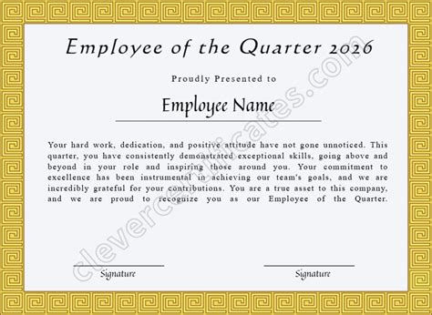 Employee Of The Quarter Write Up Example