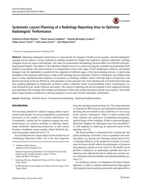 Pdf Systematic Layout Planning Of A Radiology Reporting Area To