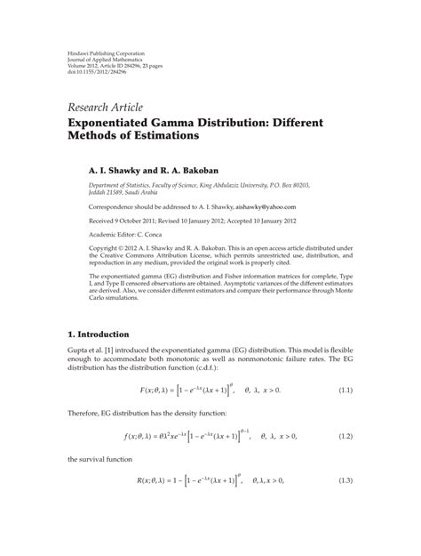 Pdf Exponentiated Gamma Distribution Different Methods Of Estimations