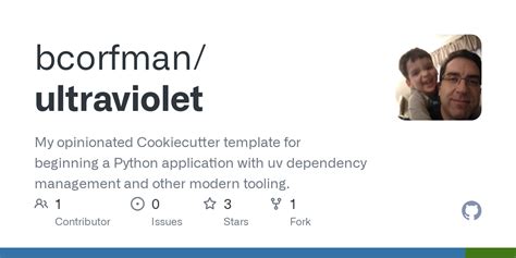 GitHub Bcorfman Ultraviolet My Opinionated Cookiecutter Template For