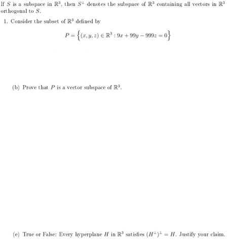 solved if s is a subspace in r3 then st denotes the