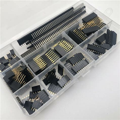 122pcs 254mm 수 암 핀 헤더 커넥터 스택 형 실드 헤더 Arduino 프로토 타입 실드 용 분리형 Pcb 보드 핀