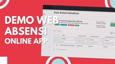 demo aplikasi web absensi online gratis and open source laravel youtube