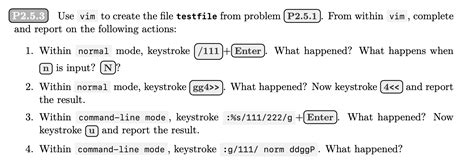 Solved Use Vim To Create The File Testfile From Problem