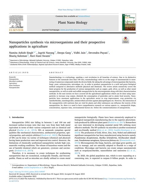 Pdf Nanoparticles Synthesis Via Microorganisms And Their Prospective