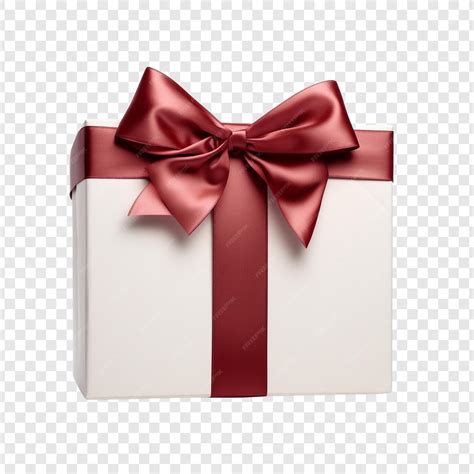 투명 한 배경 에 고립 된 ⁇ 은 리본 활 을 가진 큰 직사각형 ⁇ 색 선물 상자 무료 Psd 파일