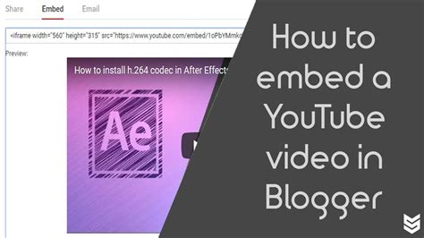 How To Embed Add Youtube Video In Blogger Youtube
