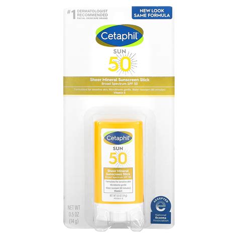 Cetaphil Sheer Mineral Sunscreen Stick Spf 50 05 Oz 14 G