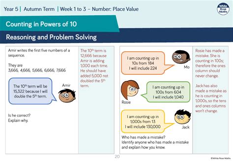 Counting In Powers Of 10 Reasoning And Problem Solving Maths Year 5