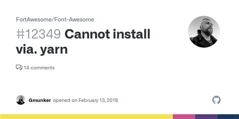 Cannot Install Via Yarn · Issue 12349 · Fortawesomefont Awesome · Github