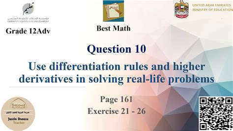 G12a Question 10 Use Differentiation Rules And Higher Derivatives In
