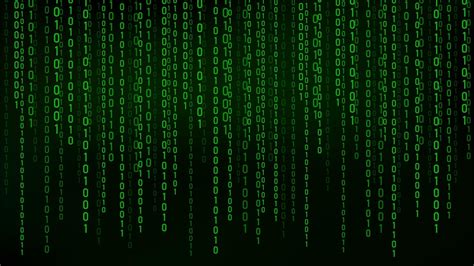 Premium Vector Green Matrix Background Stream Of Binary Code Falling Numbers On Dark Backdrop
