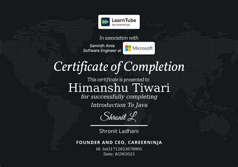 Himanshu Tiwari On Linkedin Learntube Java Programming Certificateofcompletion Micorsoft