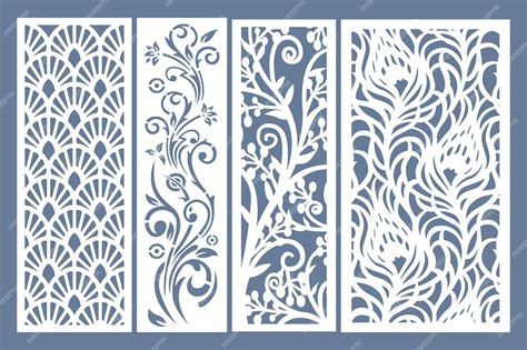 Jali 디자인 설정 그래픽 및 합판 파티션용 Jali 디자인 Cnc 라우터 디자인 Foamsheet Acryli 프리미엄 벡터