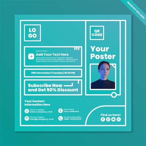 Premium Vector Square Minimal Poster Design With Simple Text Layout