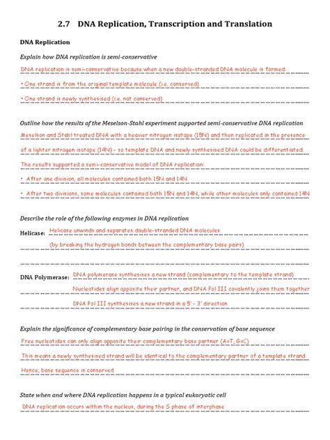 Topic 2 7 Worksheet Answers Pdf Translation Biology Sense Molecular Biology