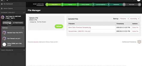 sorting uploaded media file in the file manager gametize
