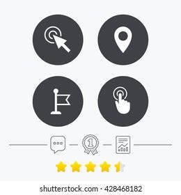 Mouse Cursor Icon Hand Flag Pointer Stock Vector Royalty Free 515558815 Shutterstock