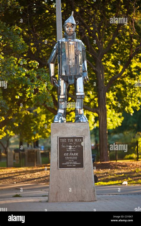 Statue Of The Tin Man From The Wizard Of Oz In Oz Park In Chicago Il
