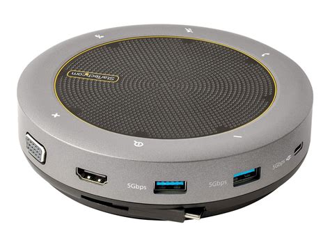 StarTech Com USB C Conference Speaker Mini Dock Portable Boardroom Speaker And Multiport