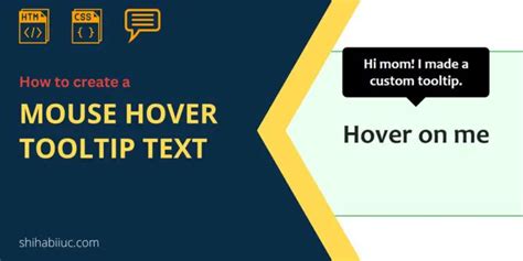 How To Create A Mouse Hover Html Tooltip Text