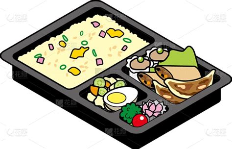 午餐盒 中国食品 蔬菜 日本食品 野餐 东方食品 鸡蛋 等角投影 绘画插图 日本素材 花瓣网