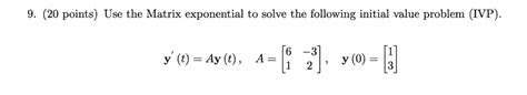 Solved 20 ﻿points ﻿use The Matrix Exponential To Solve The