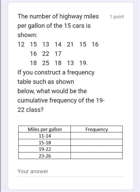 Solved If You Construct A Frequency Table Such As Shown Chegg Com