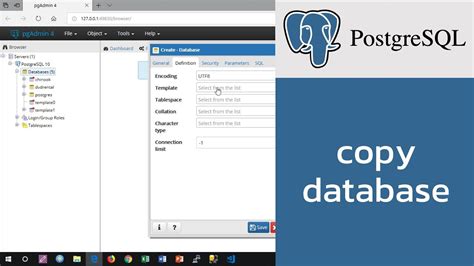 สอน Postgresql การ Copy ฐานข้อมูล Create A New Database From Template