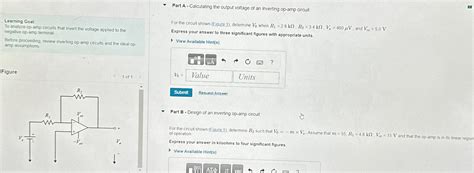 Solved Part A Calculating The Output Voltage Of An Chegg