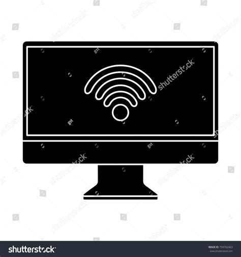 Monitor Computer Wifi Connection Screen Device Stock Vector Royalty Free Shutterstock