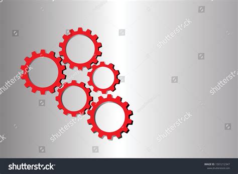 Red Abstract Vector Cogs Gears Isolated Stock Vector Royalty Free Shutterstock