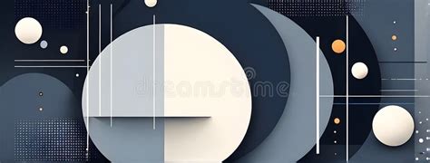 Minimalist Composition Of Overlapping Geometric Shapes In Pastel Hues Stock Illustration