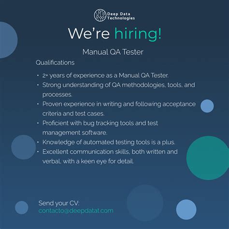 Deep We Are Seeking An Experienced Manual Qa Tester To Join Our Team And Ensure The Quality