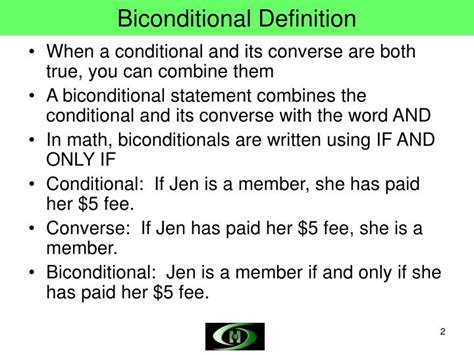 PPT Biconditional Statements PowerPoint Presentation ID