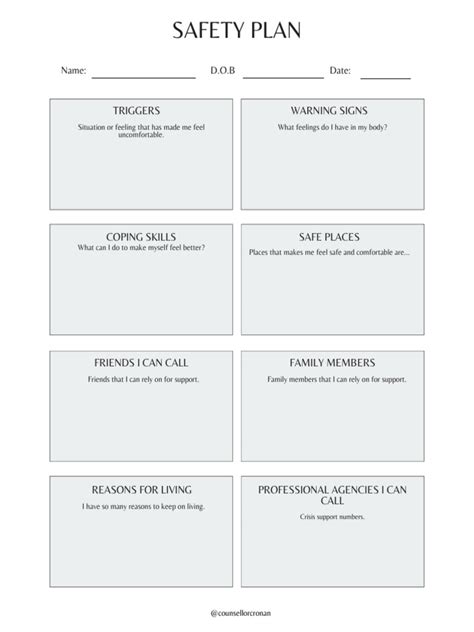 Trauma Safety Plan Download Free Pdf Suicide Self Harm