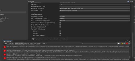 c unity android il2cpp did not run properly building 64bit aab error