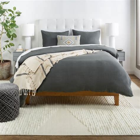 Allmodern Pia Linen Reversible Modern And Contemporary 3 Piece Duvet