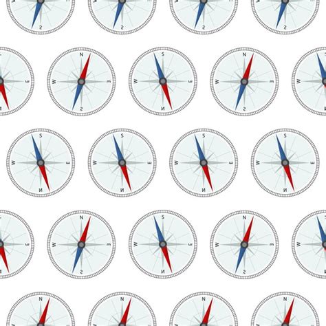 Premium Vector Mariners Compass Flat Icon Seamless Pattern
