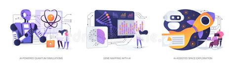 Ai Pioneering Science And Exploration Abstract Concept Vector Illustrations Stock Vector