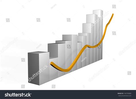 3d Bar Graph Undulating Fluctuating Performance Stock Illustration