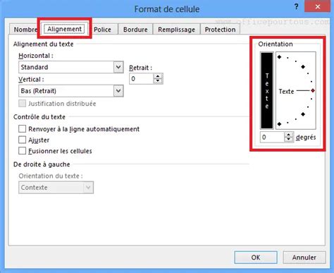 Ecrire En Vertical Ou Incliné Dans Une Cellule Excel Officepourtous