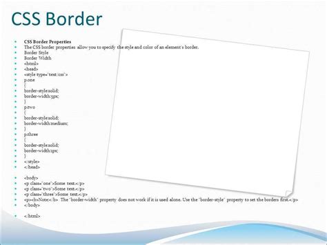 Css Border примеры как сделать рамку границу в Html