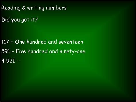 PPT Reading Writing Numbers PowerPoint Presentation Free Download ID 296184