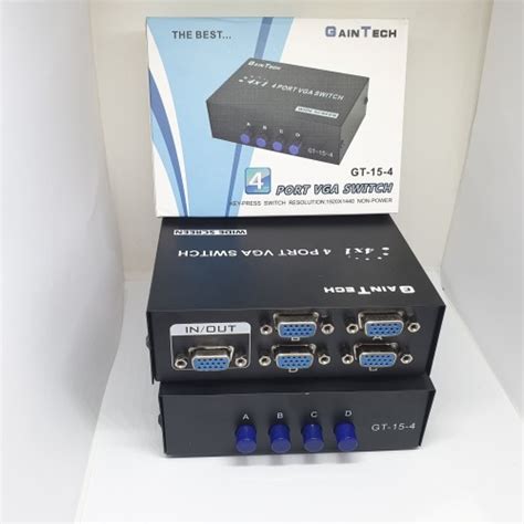 Jual VGA Switch 4 Port Switcher VGA 4 Port 4 Port VGA Switch Kota Malang Pcom Malang