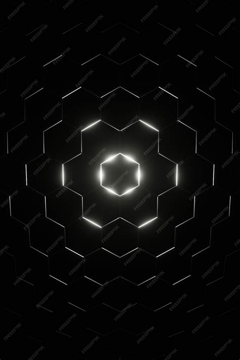 premium photo 3d rendering hexagonal background depth of field effect