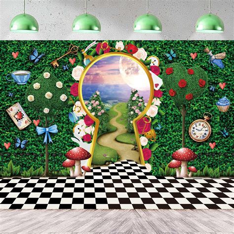 Yerchic Alice In Wonderland Flag 3x5ft Tapestry Tea Party