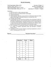 COSC P Final Examination Study Guide Course Hero