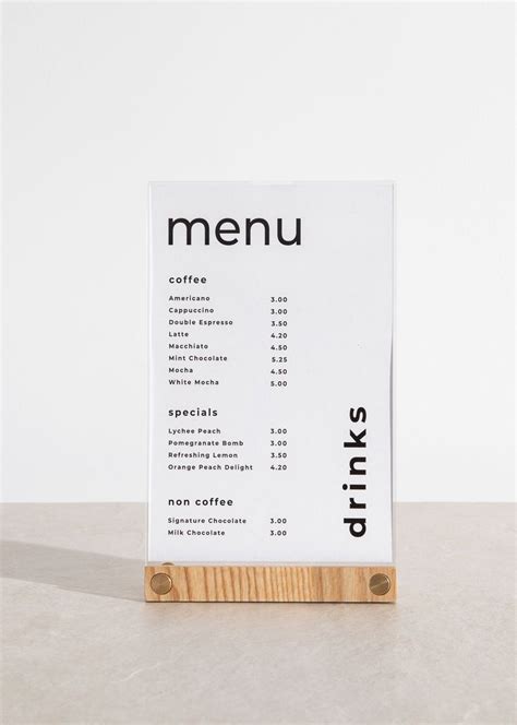 Clear Acrylic Table Stand For Menus And Signs Compact Table Menu Holder