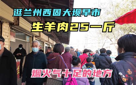 逛兰州西固大坝早市人山人海烟火气十足生羊肉一斤25太便宜吧 老杨六要素 老杨六要素 哔哩哔哩视频